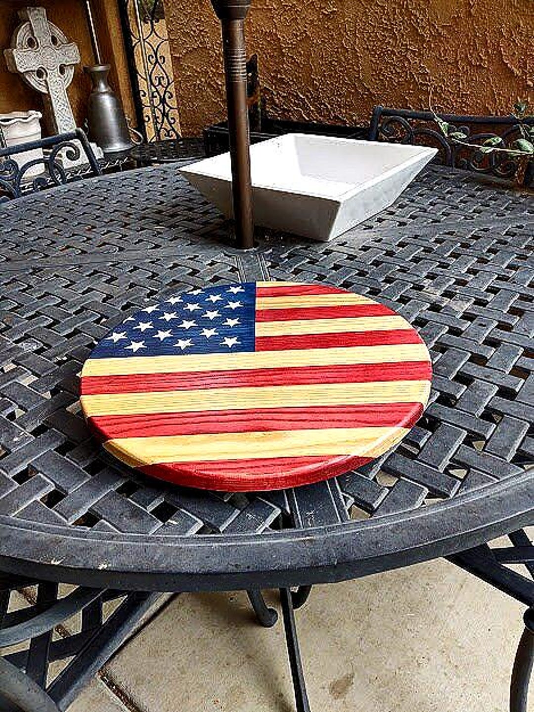 American Flag Lazy Susan in Ash - Etsy Österreich