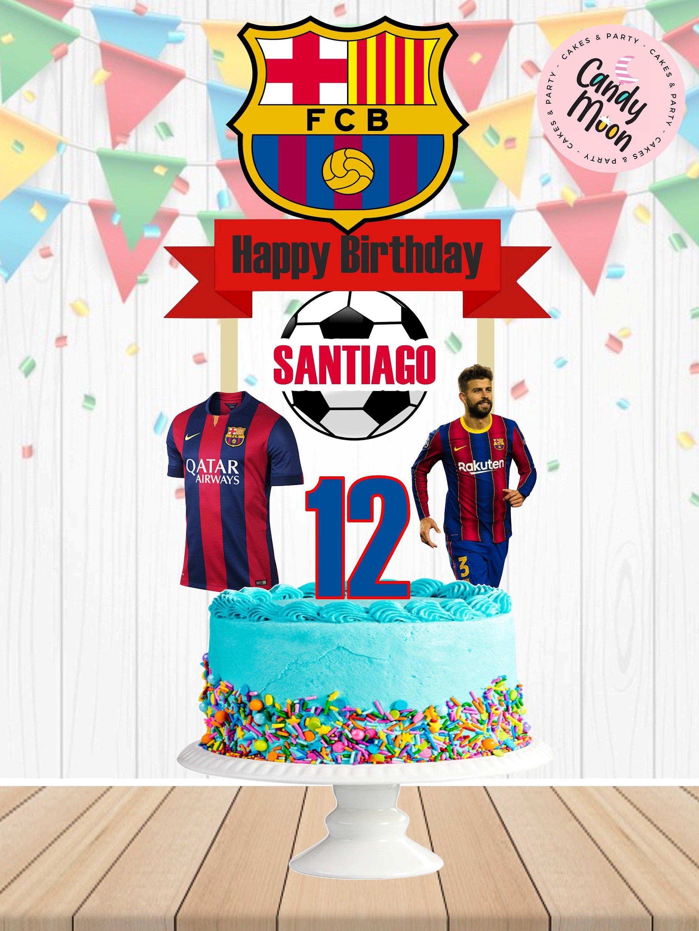 FC Barcelona, fc barcelona Cake Topper, fc barcelona Banner, fc ...