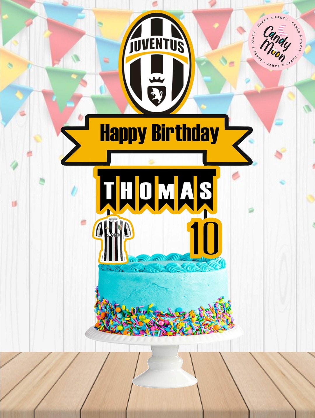 Juventus, Juventus Cake Topper, Juventus Banner, Juventus Birthday ...