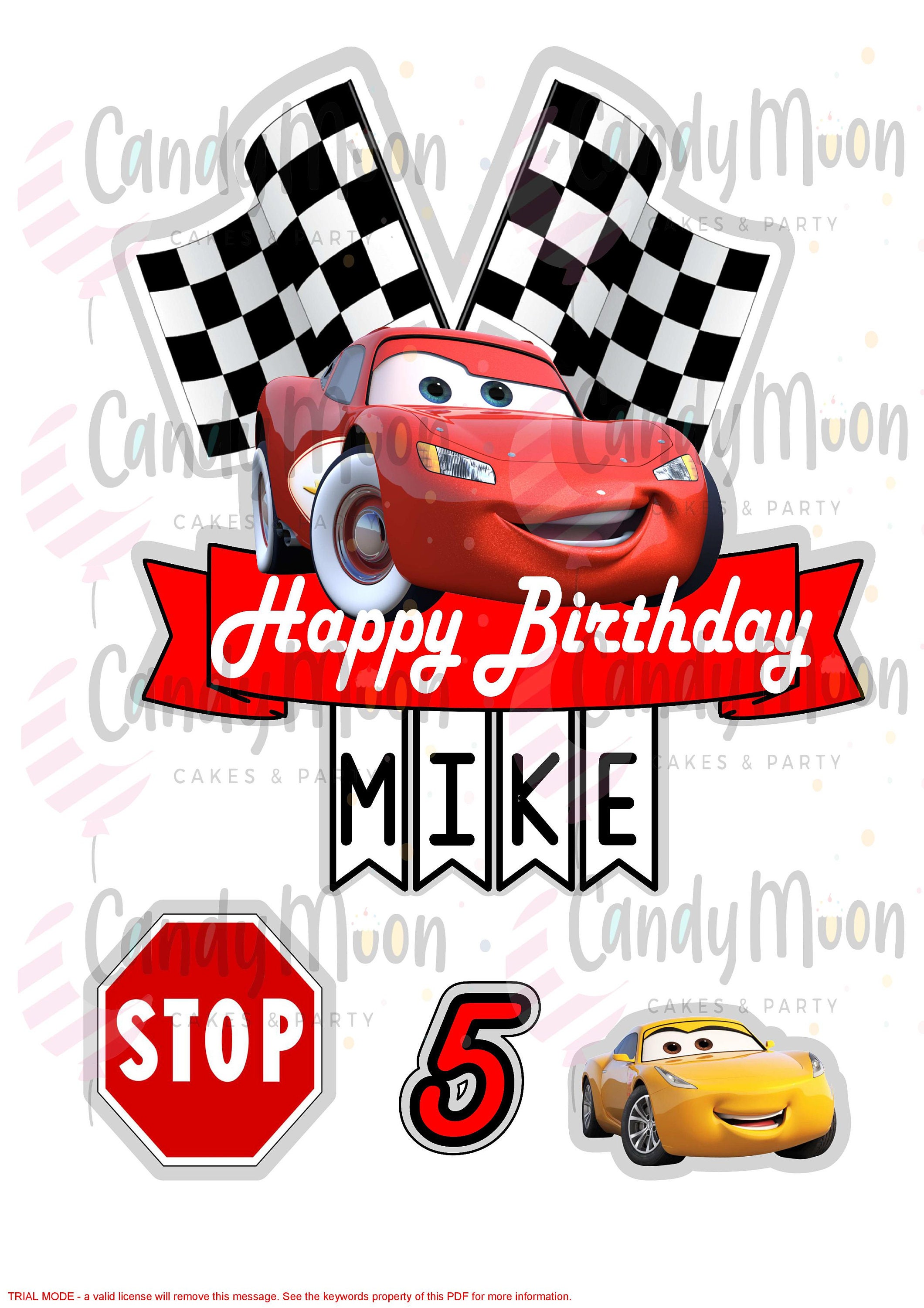 Cars, Cars Cake Topper, Cars Banner, Cars Birthday, Cars Party, Cars ...