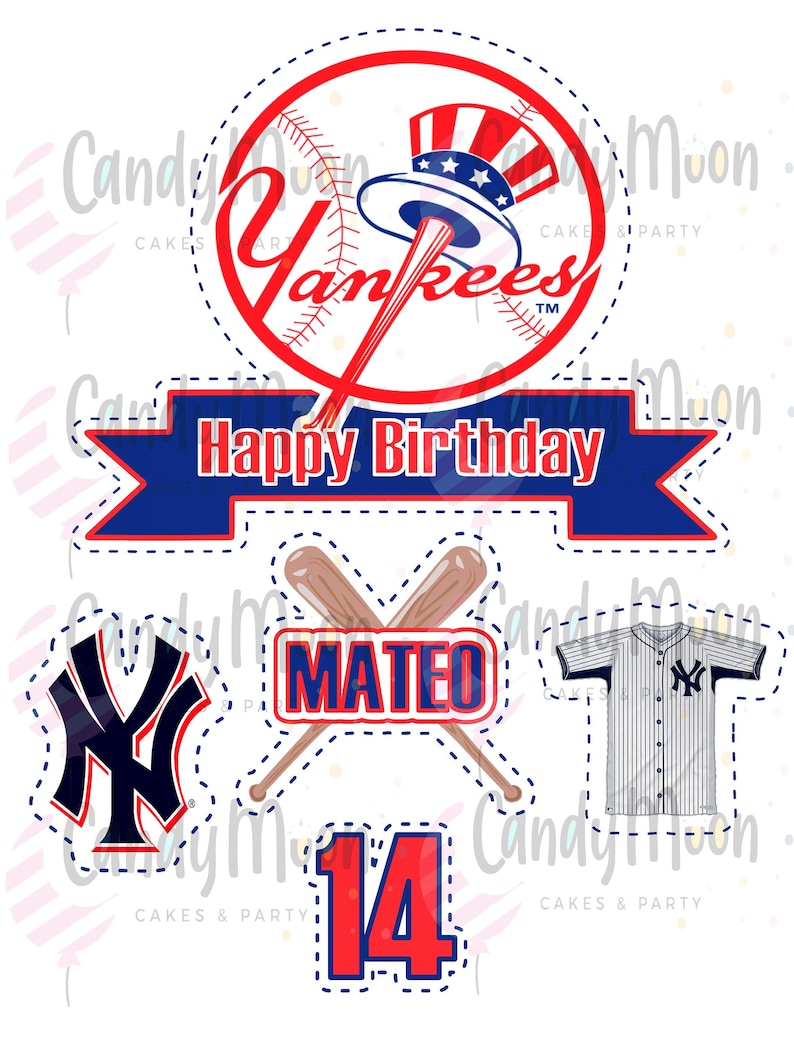 New York Yankees, New York Yankees Cake Topper, New York Yankees Banner ...