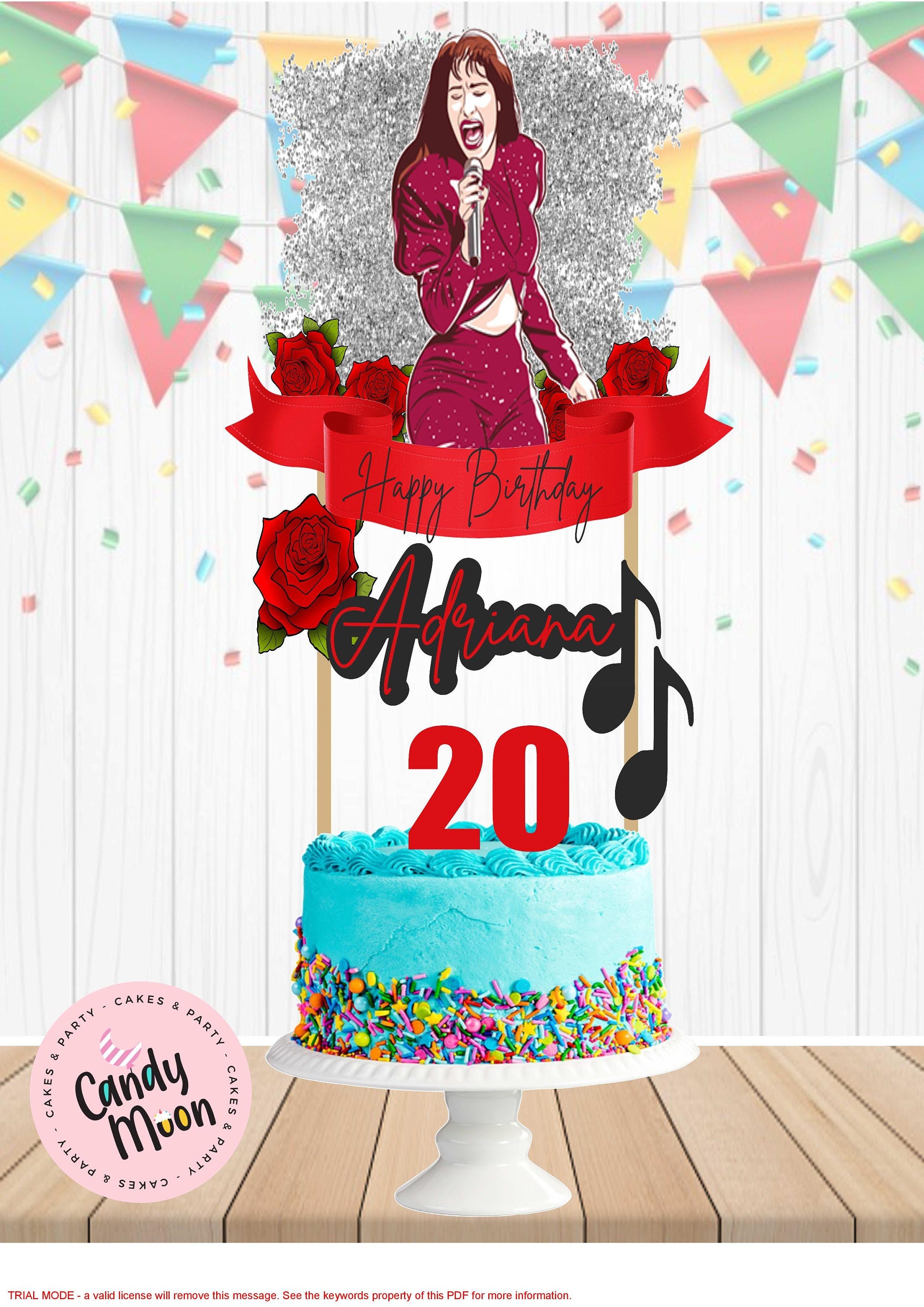 Selena, Selena Cake Topper, Selena Banner, Selena Birthday, Selena ...