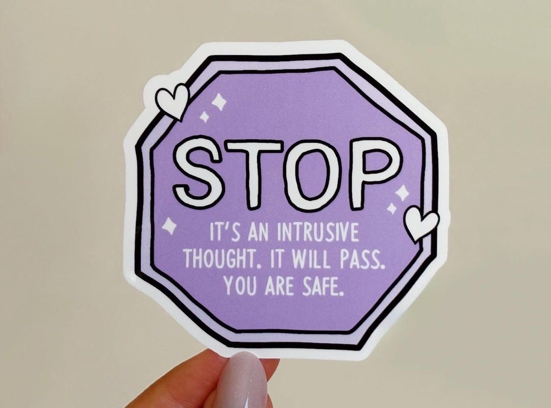 Stop Intrusive Thoughts Sticker, Cool Stickers, Sarcastic Stickers ...