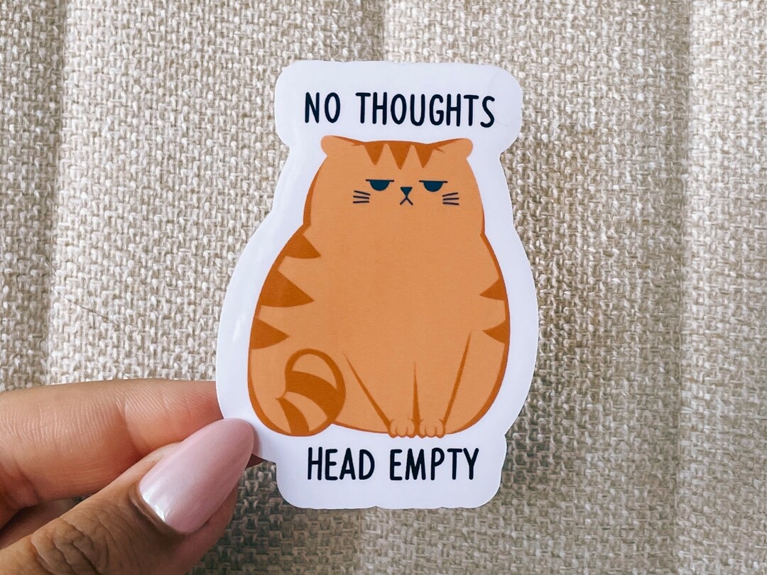 No Thoughts Head Empty Sticker, Cool Stickers, Neurodiverse Stickers ...