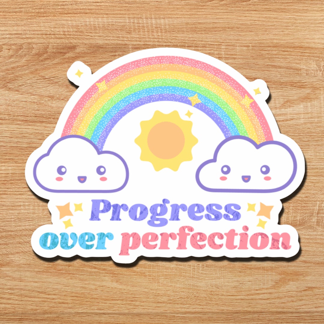 Progress Over Perfection Sticker Motivational Laptop Sticker - Etsy