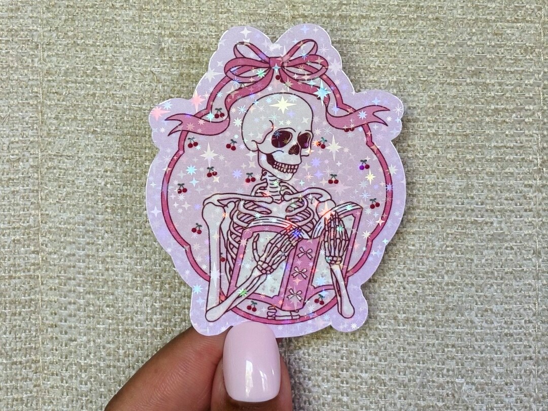 Coquette Reading Sticker, Unique Sticker, Cool Stickers, Funny Stickers ...