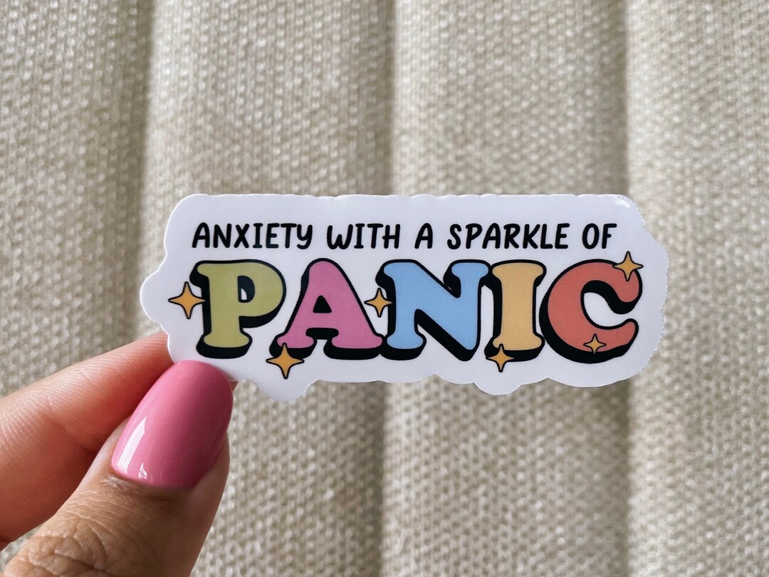 Anxiety With a Sparkle of Panic Sticker, Cool Stickers, Neurodiverse ...