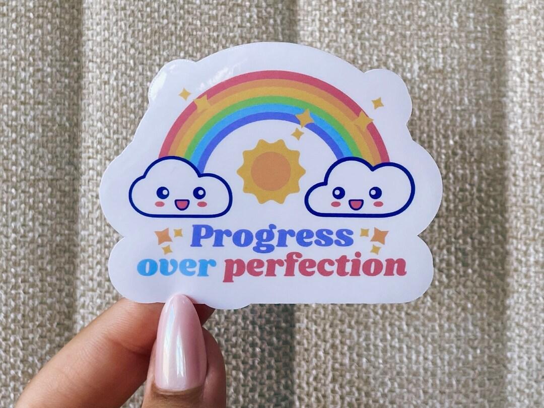 Progress Over Perfection Sticker, Motivational Laptop Sticker ...