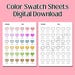 Printable Heart Color Swatch Sheet, Digital Download, Alcohol Marker ...
