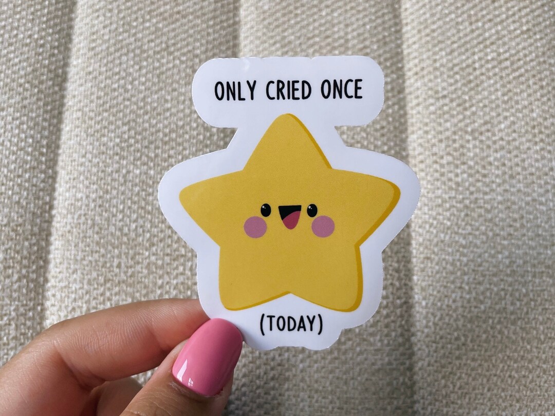 Only Cried Once Sticker, Cool Stickers, Disability Sticker, Funny ...