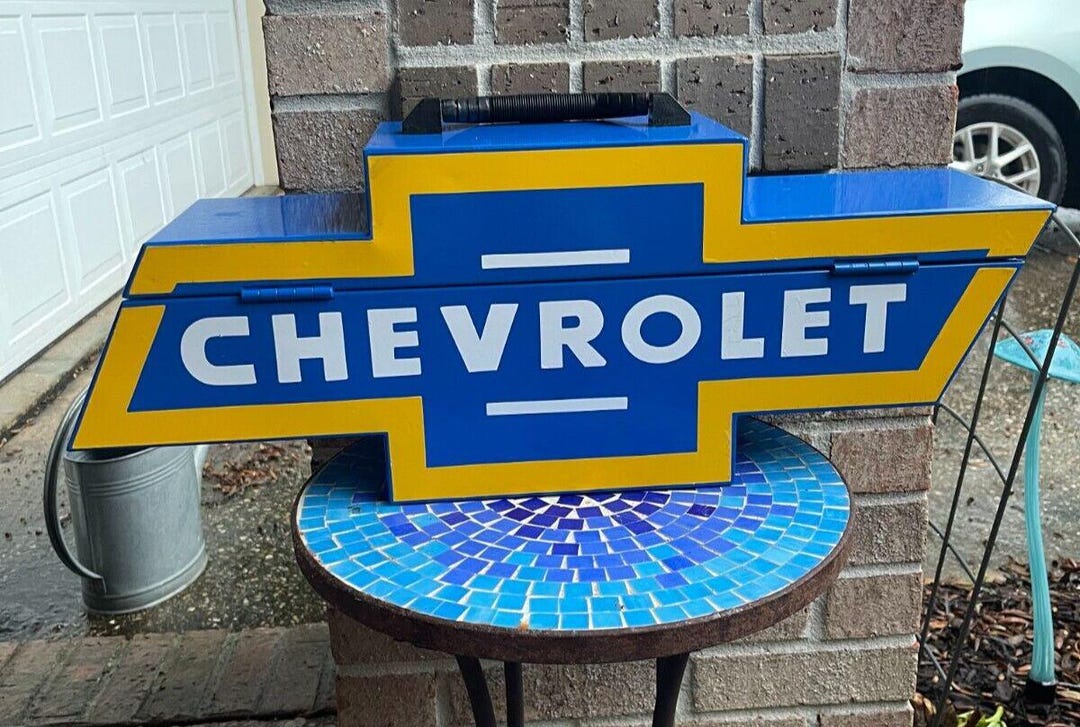 Vintage Chevrolet Bowtie Goboxes Metal Toolbox 24" Wide - Etsy
