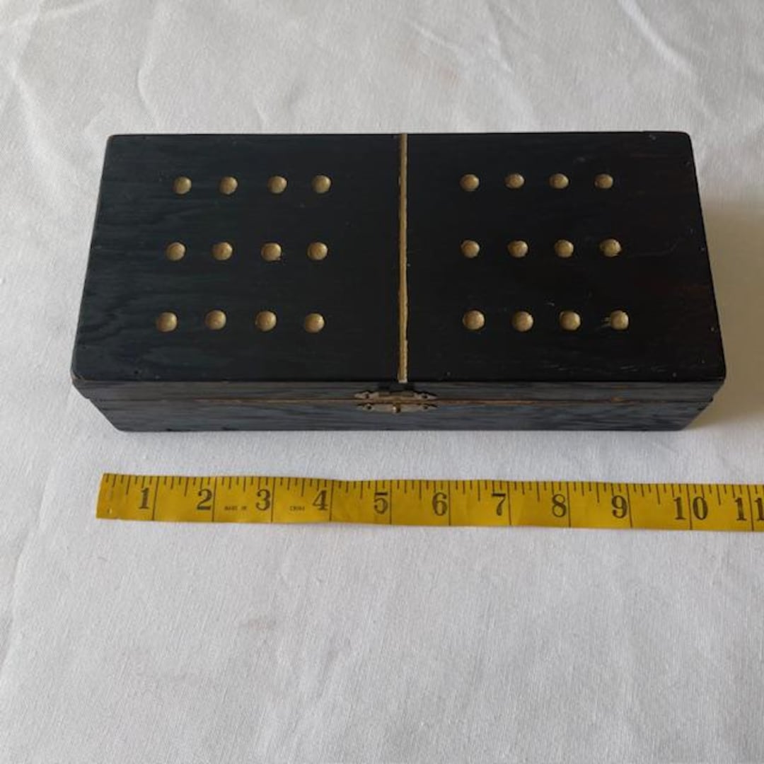 Vintage Double 12 Domino Set With Wooden Box 91 Dominoes VERY RARE - Etsy