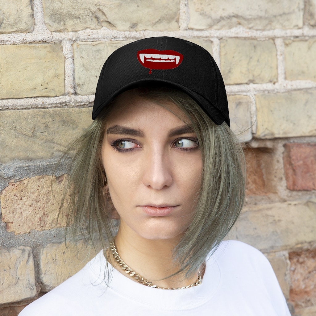 Vampire Fangs Hat, Vampire Cap, Dad-cap, Baseball Hat, Gifts for Her ...