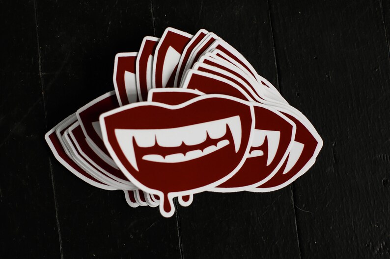Vampire Sticker, Bleeding, Halloween Sticker, Spooky Sticker, Gifts for ...