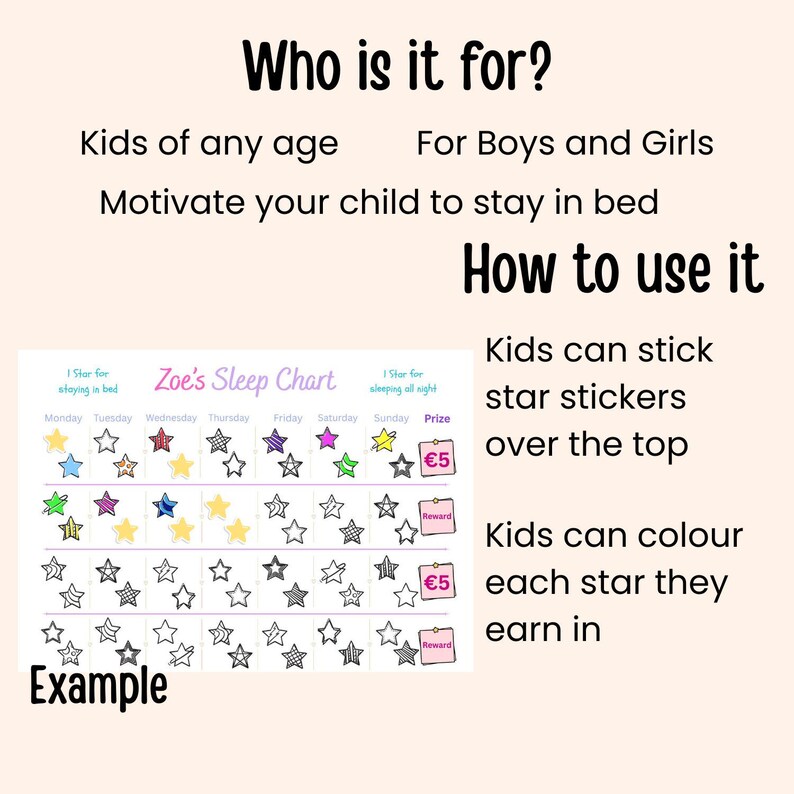 Printable Stay in Bed Chart for Kids, Toddler Bedtime Chart, Sleep ...