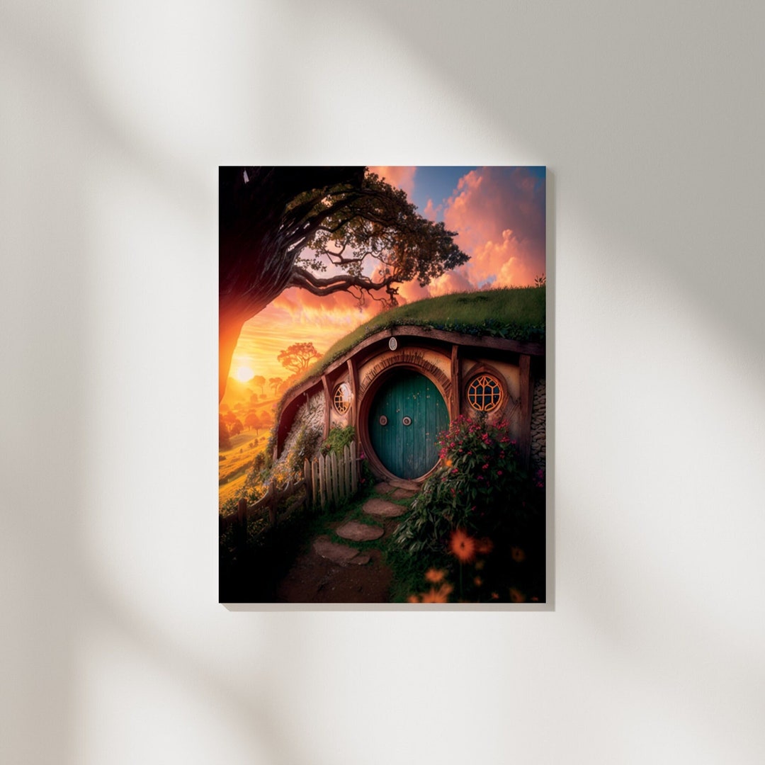 The Shire Art, Hobbiton, Hobbit Hole the Shire Posters, Digital ...