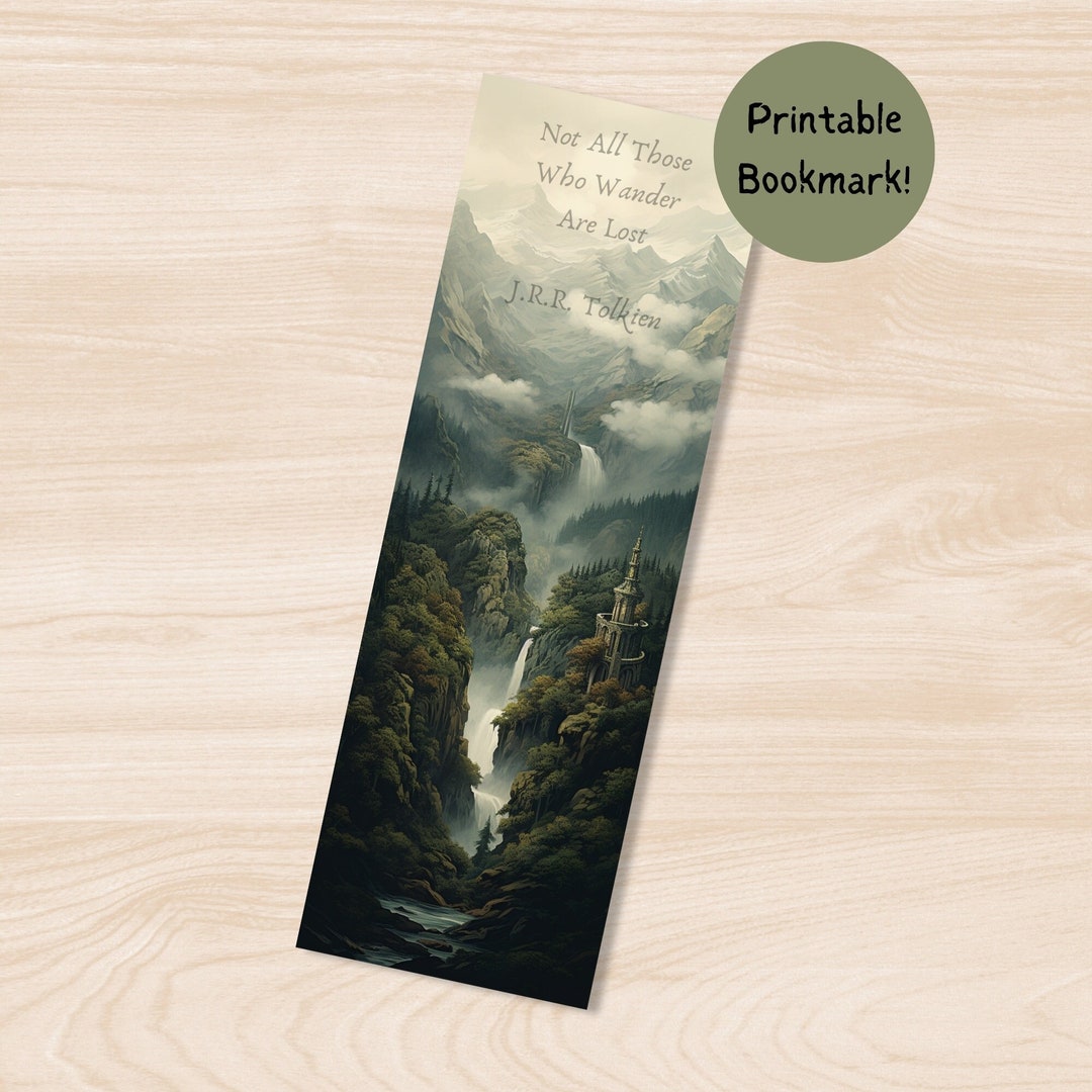 Lord of the Rings Bookmark Printable Bookmark Digital Print - Etsy