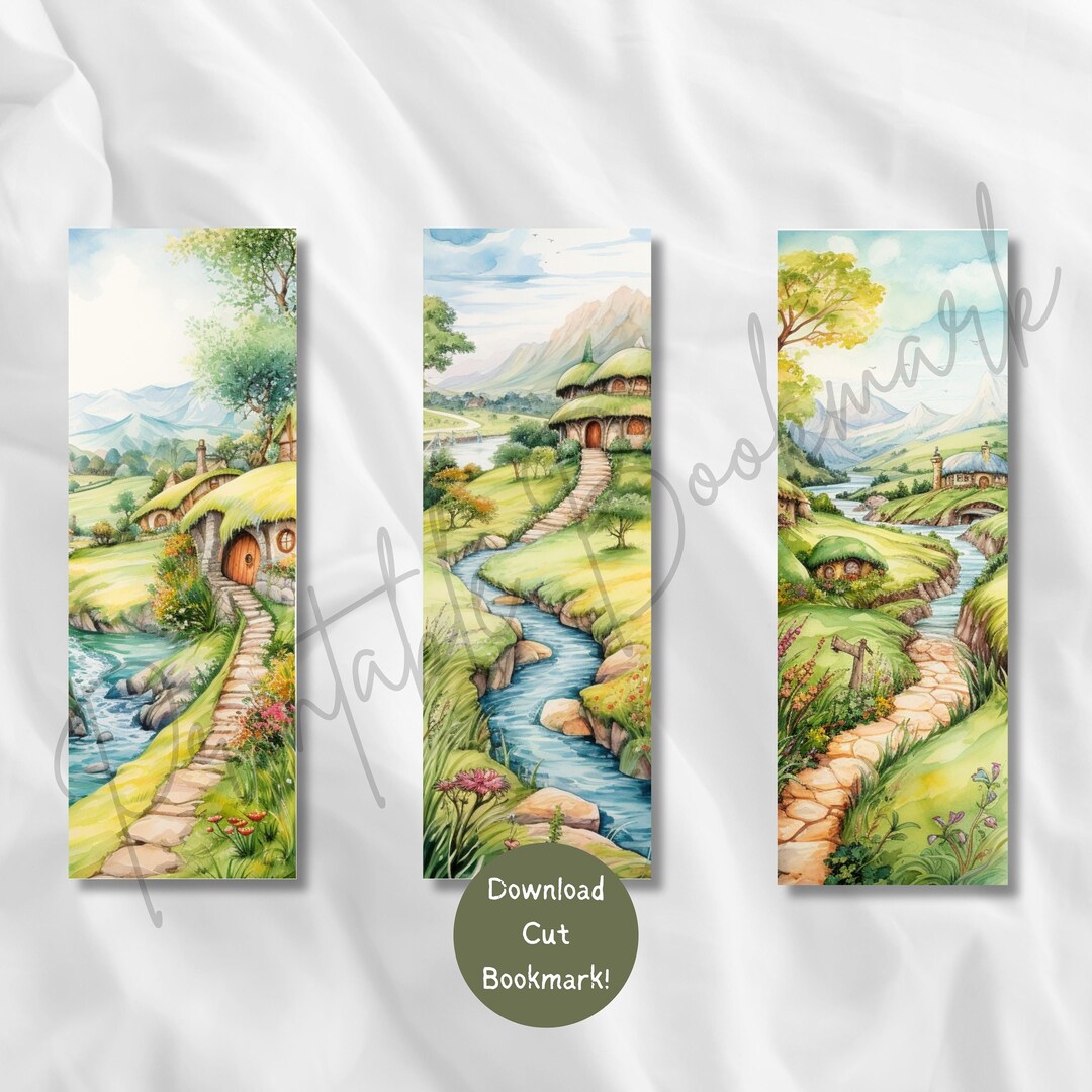 The Shire Set of 3 Bookmark, Printable Bookmark, Lord of the Rings ...