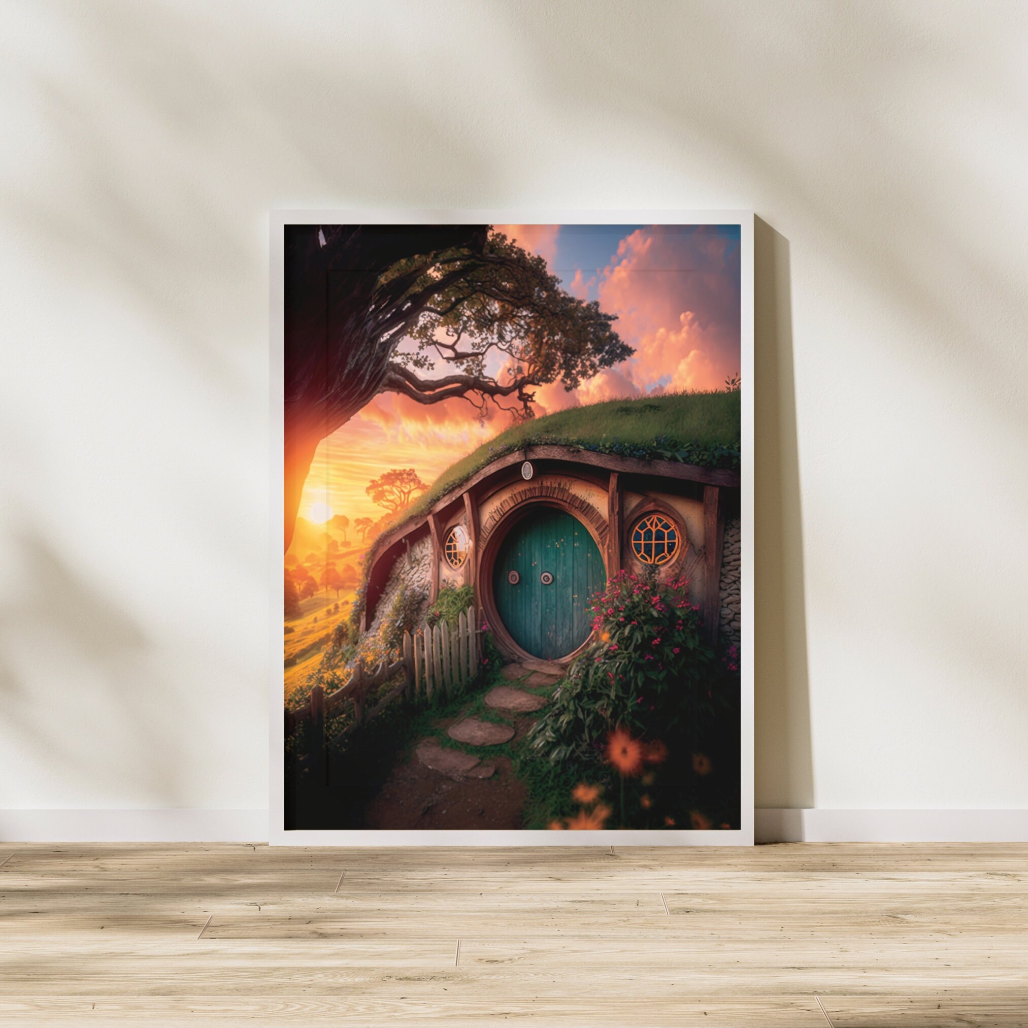 The Shire Art, Hobbiton, Hobbit Hole the Shire Posters, Digital ...