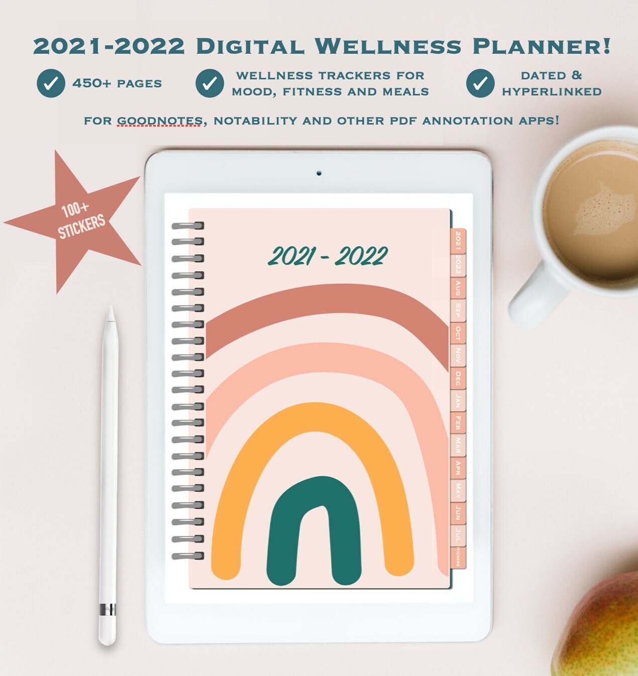Perfect 2021-2022 Digital Planner for Wellness goodnotes Planner ...