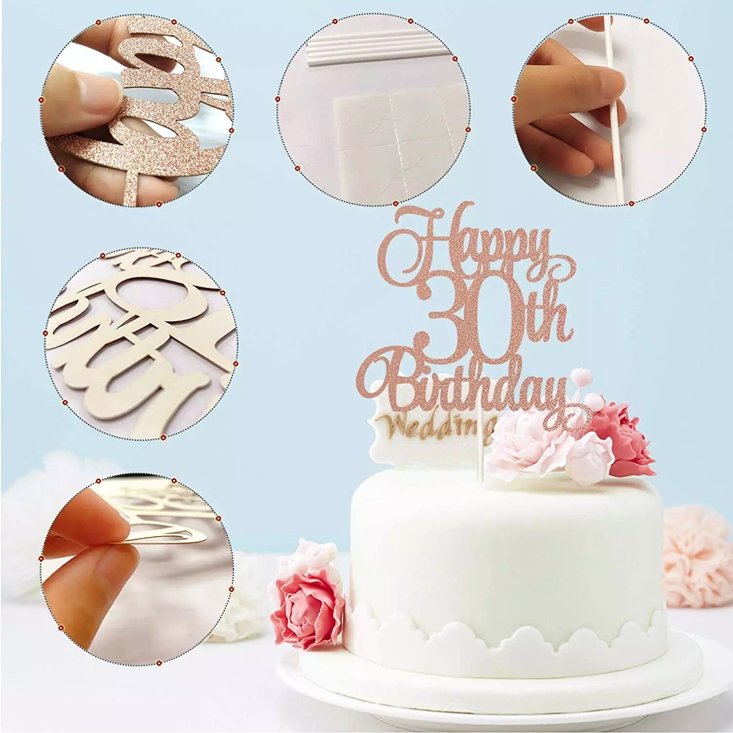 Happy 30th Birthday Cake Topper - Etsy