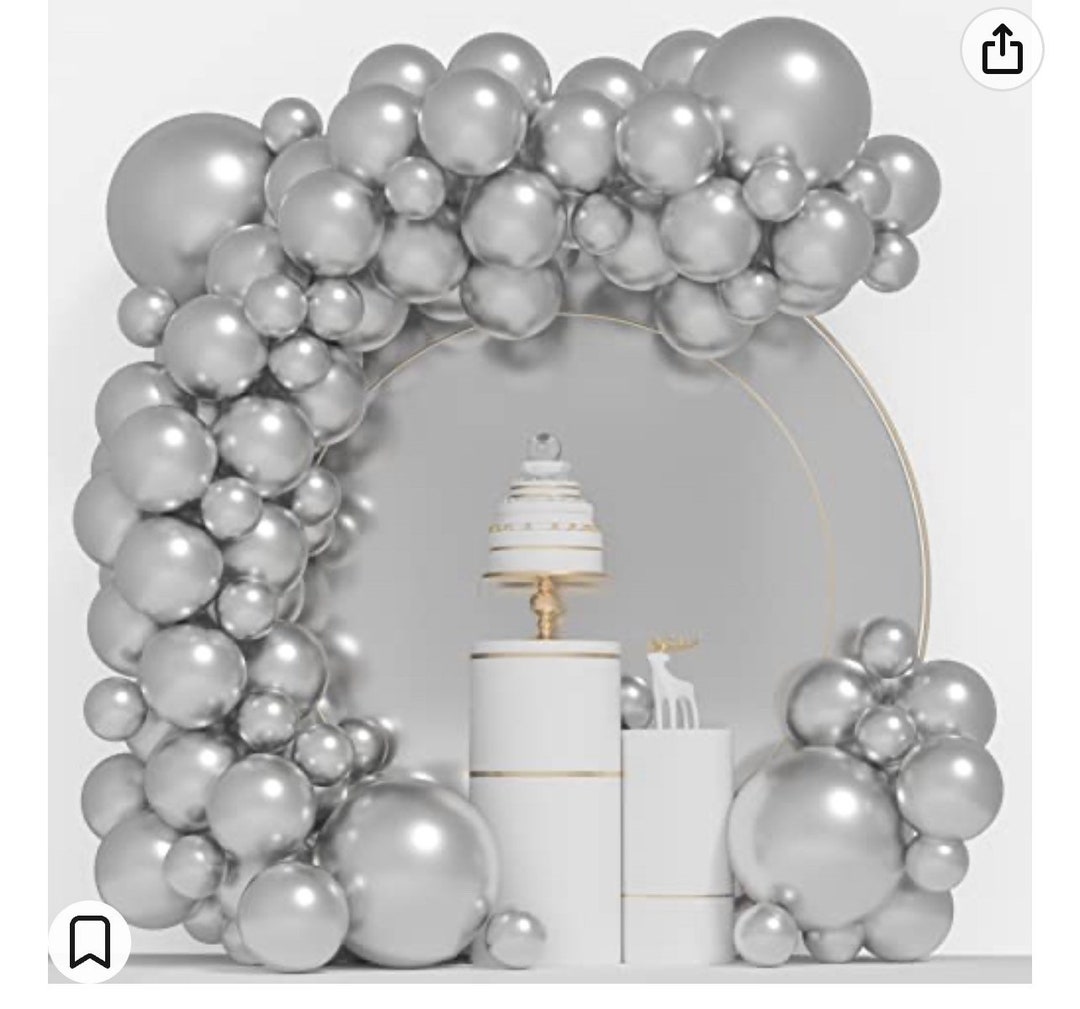 Metallic Silver Balloons DIY Garland 18”12”9”5” - Etsy