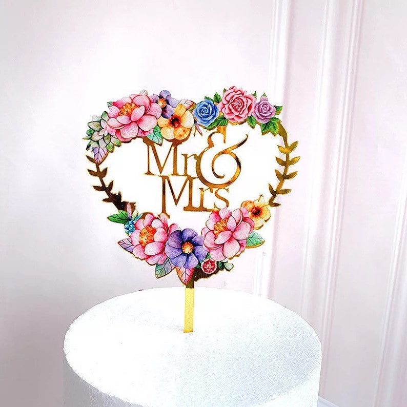 Mr.&mrs Acrylic Gold Mirror Cake Topper/wedding - Etsy