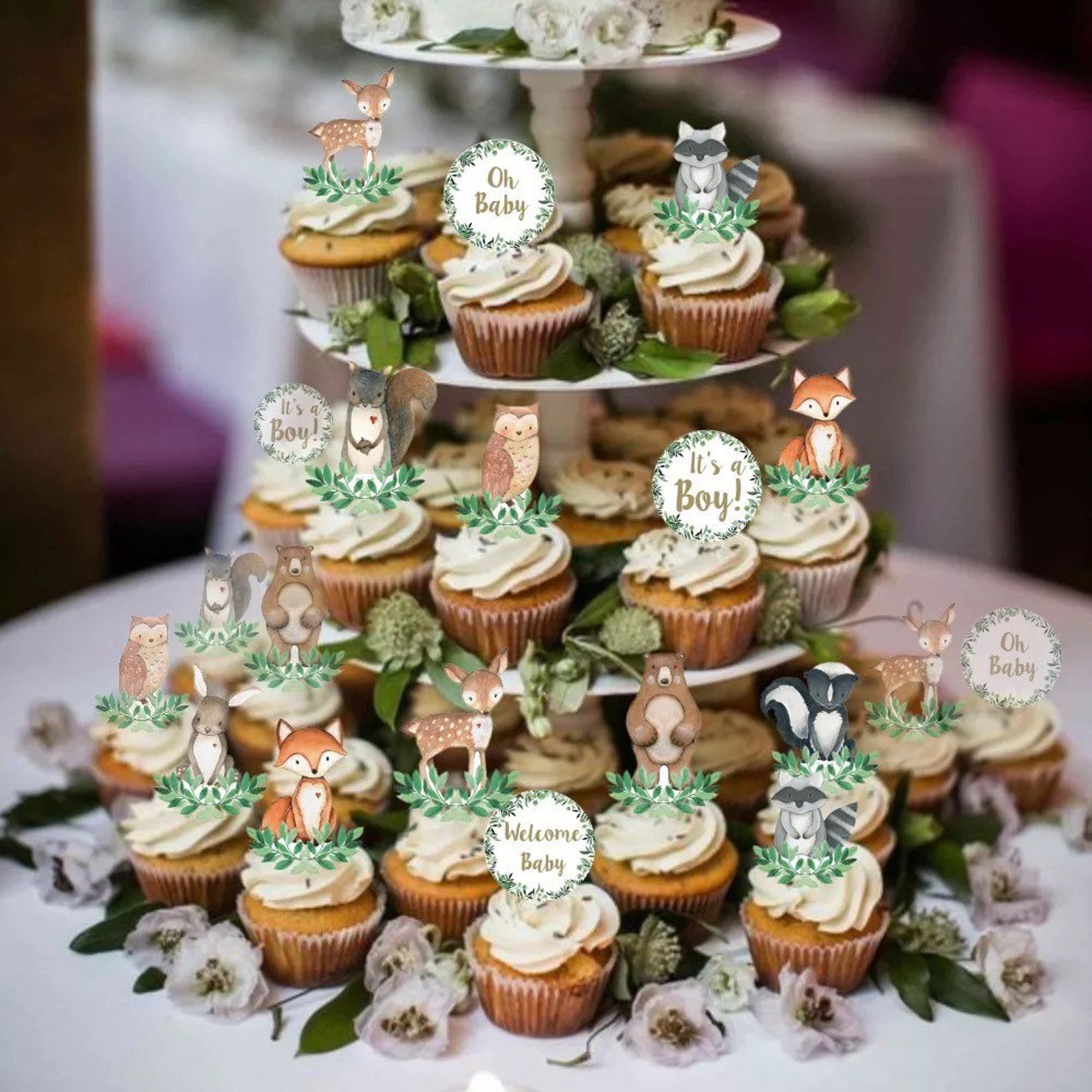 33 Woodland Animal Cupcake Toppers - Etsy