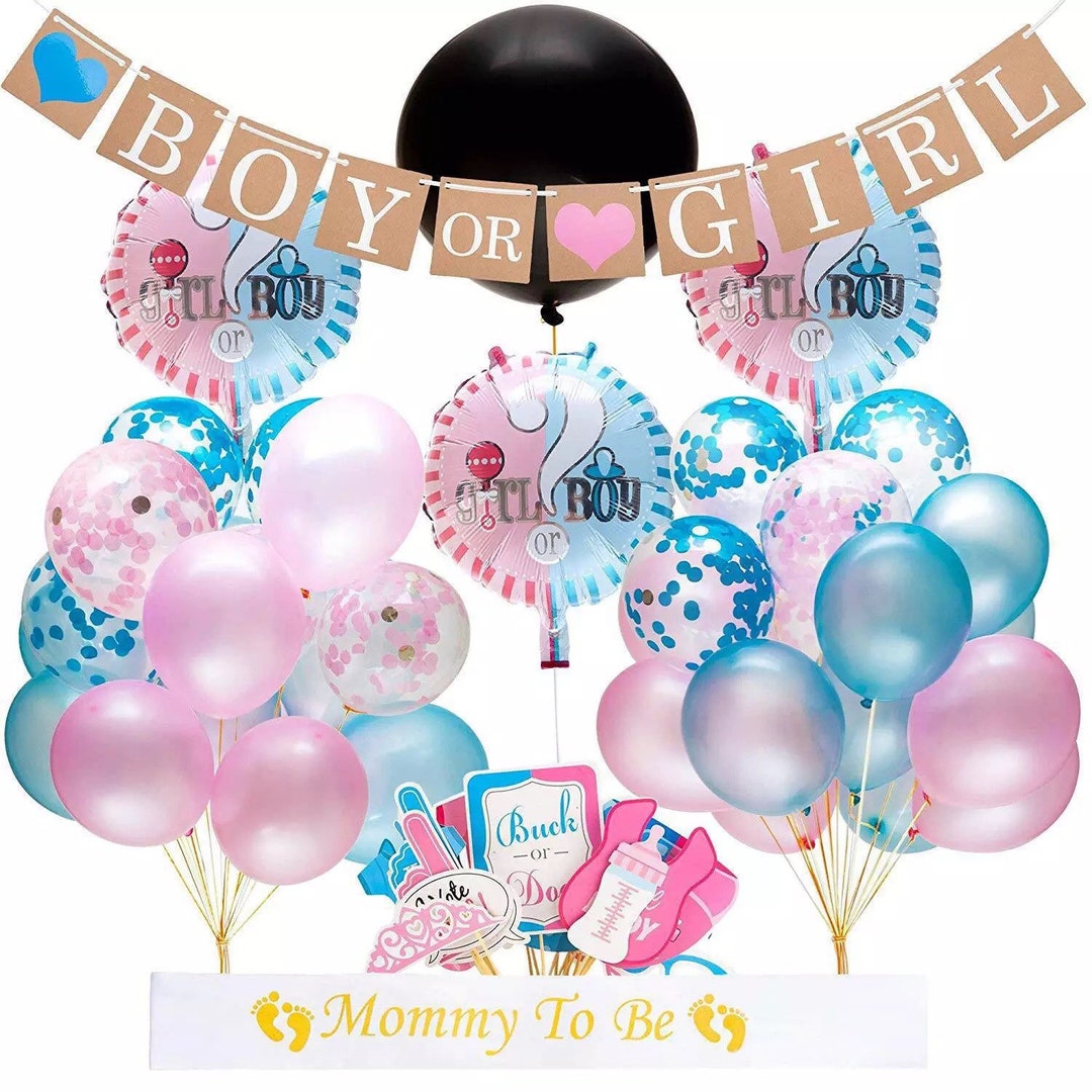 Gender Reveal Celebration Party Decoration Pack - Etsy