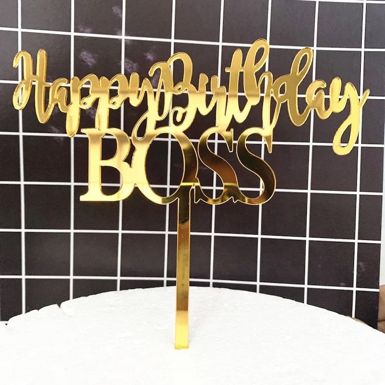 Happy Birthday Boss Cake Topper - Etsy