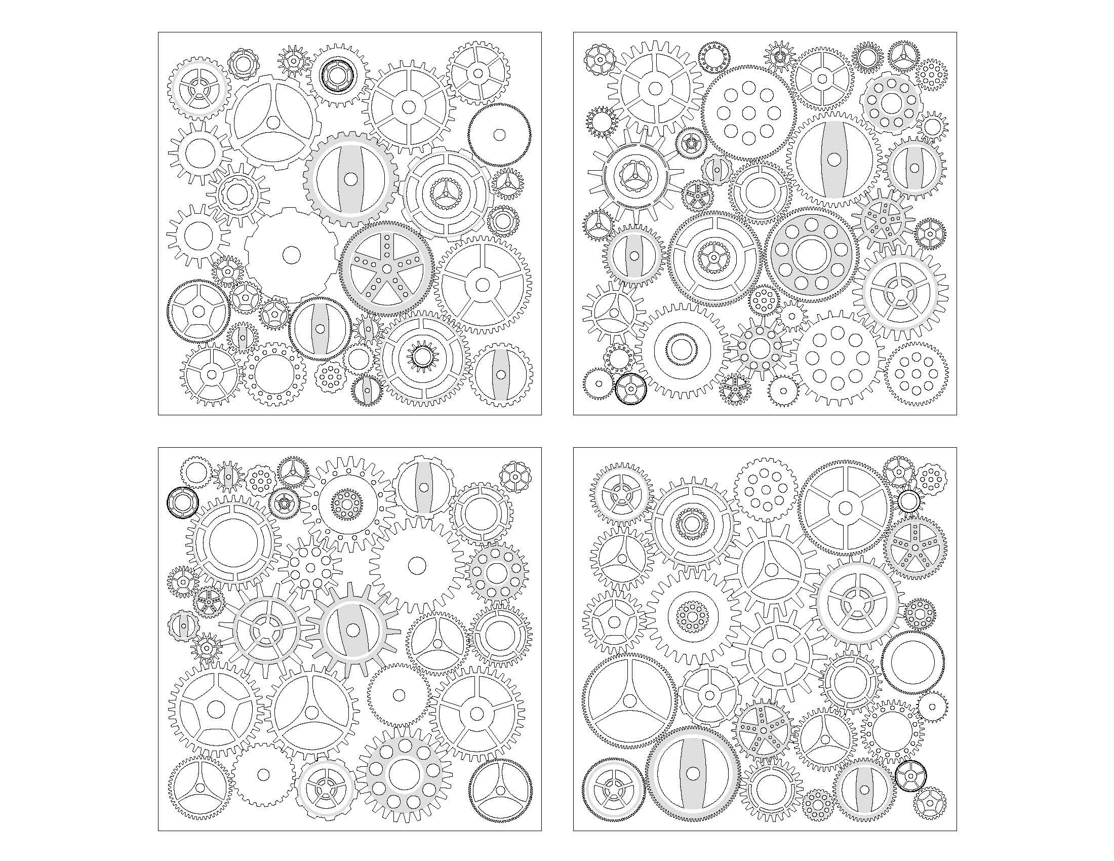 Gears Set 01 Laser Cut File dxf Ai Svg Eps - Etsy