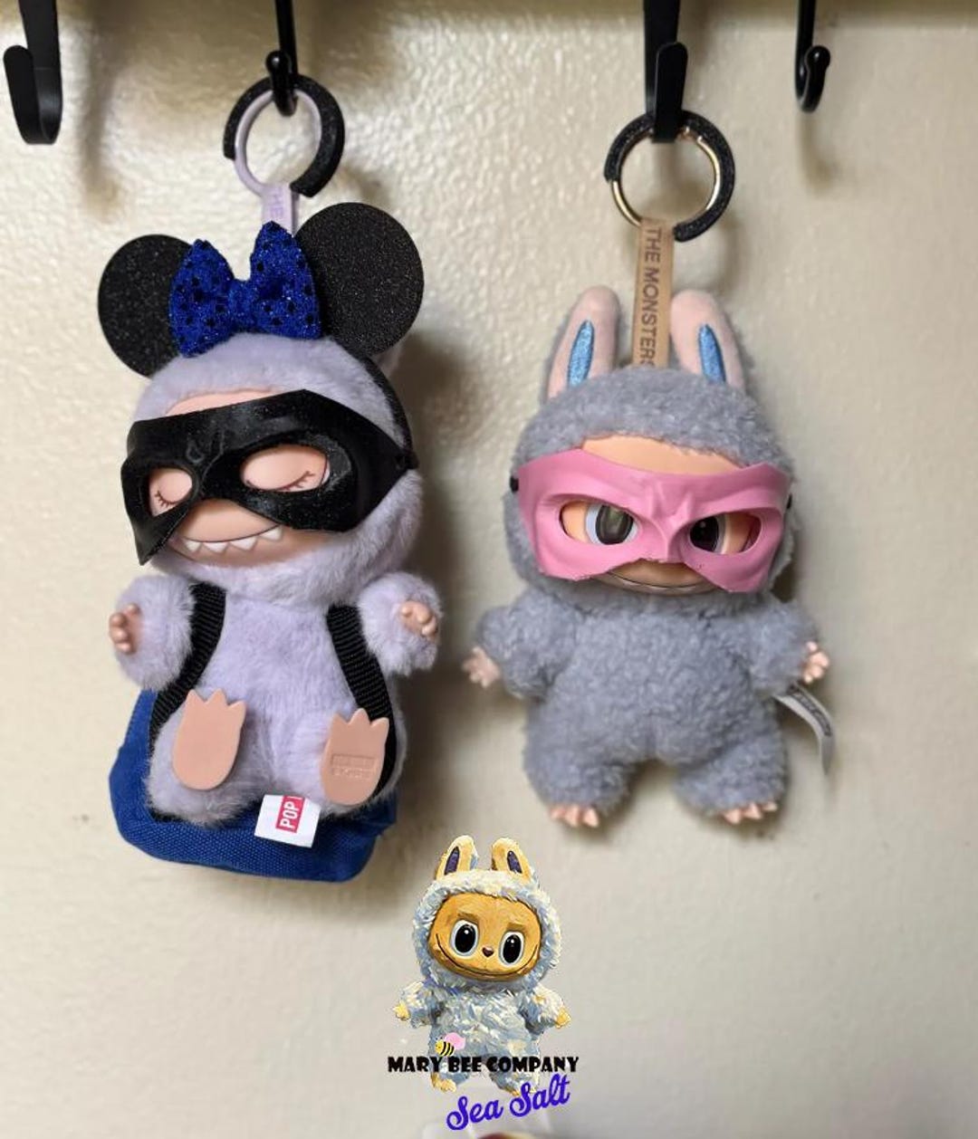 Labubu Superhero Inspired Mask – Pink, Silver, or Black Glitter | Doll ...