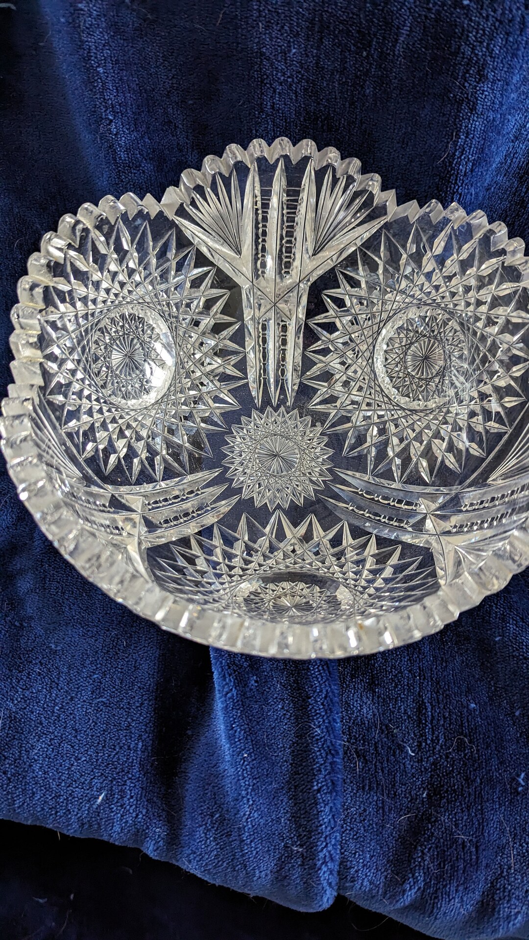Vintage Ashtray Crystal Pinwheel Pattern Heavy - Etsy