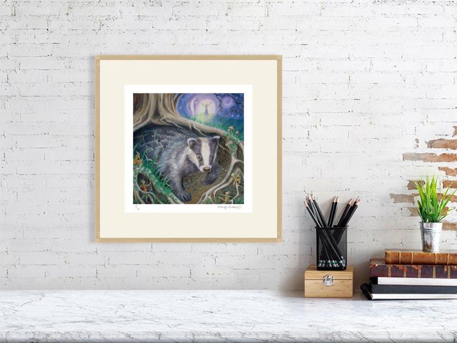 Calling Badger - Limited Edition Print - by Wendy Andrew Painting ...