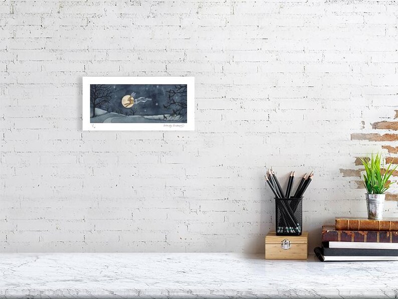Luna Moon Hare at Winter Solstice - Limited Edition Print by Wendy ...