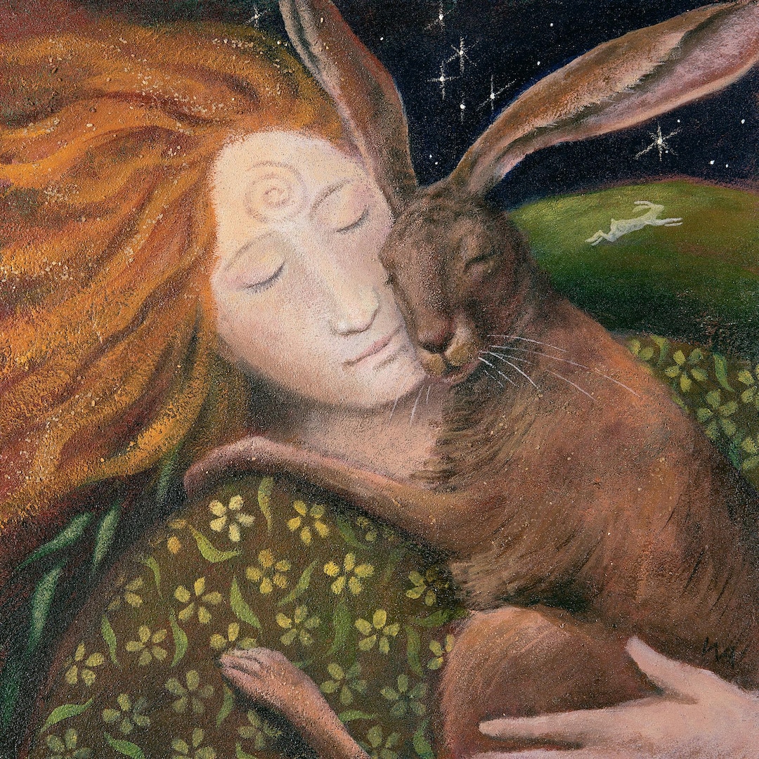 Hare Huggle - Limited Edition Print by Wendy Andrew Painting Dreams - Etsy
