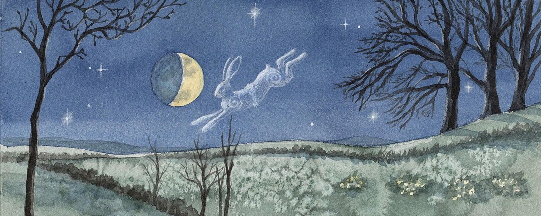 Luna Moon Hare at Spring Equinox - Limited Edition Print - by Wendy ...