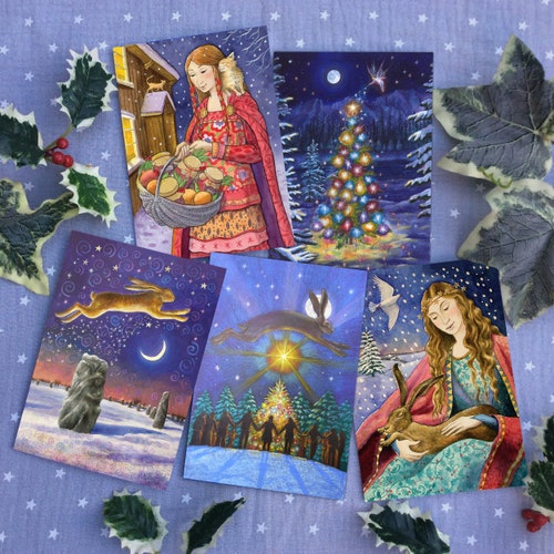 Yuletide Hugs Card Pack by Wendy Andrew - Etsy