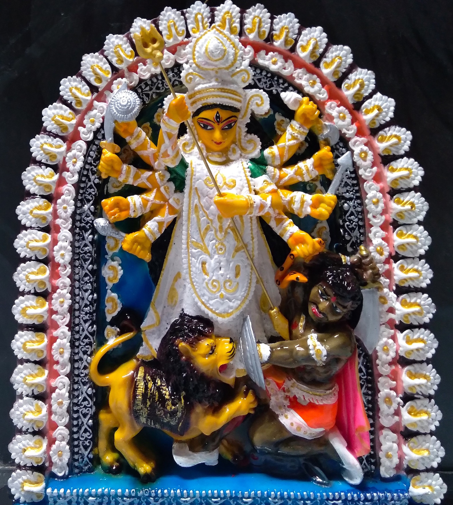 Durga Statue - India Hindu Goddess Statue - Wall Hanging Plaque ...