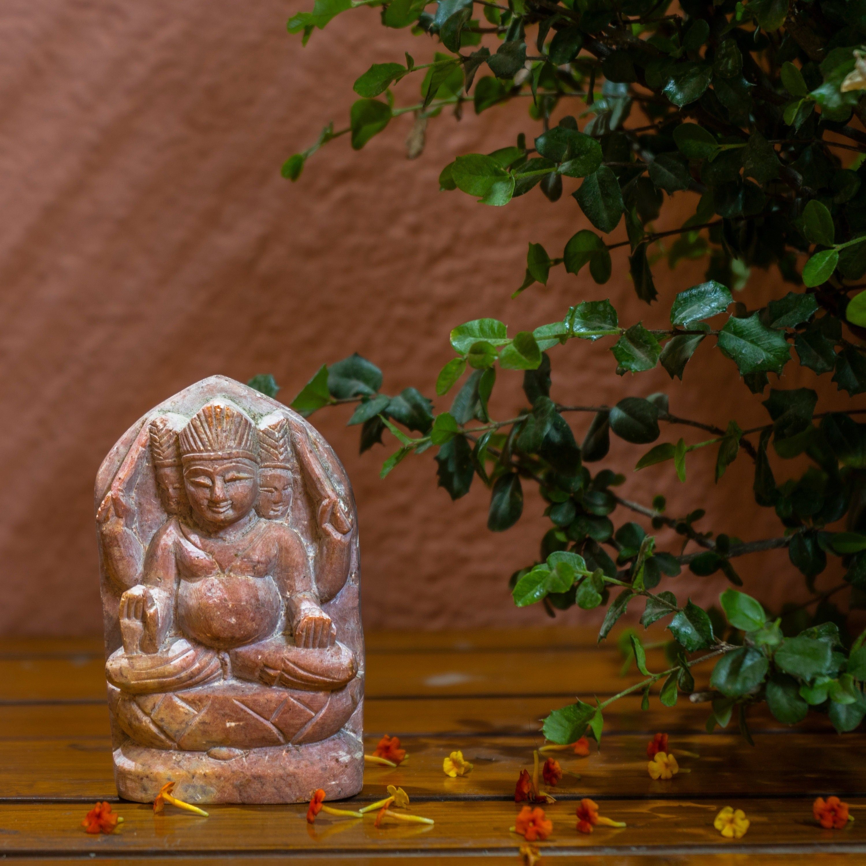 Monolithic Handmade Kubera Stone Sculpture: Hindu God of Wealth Kuber ...