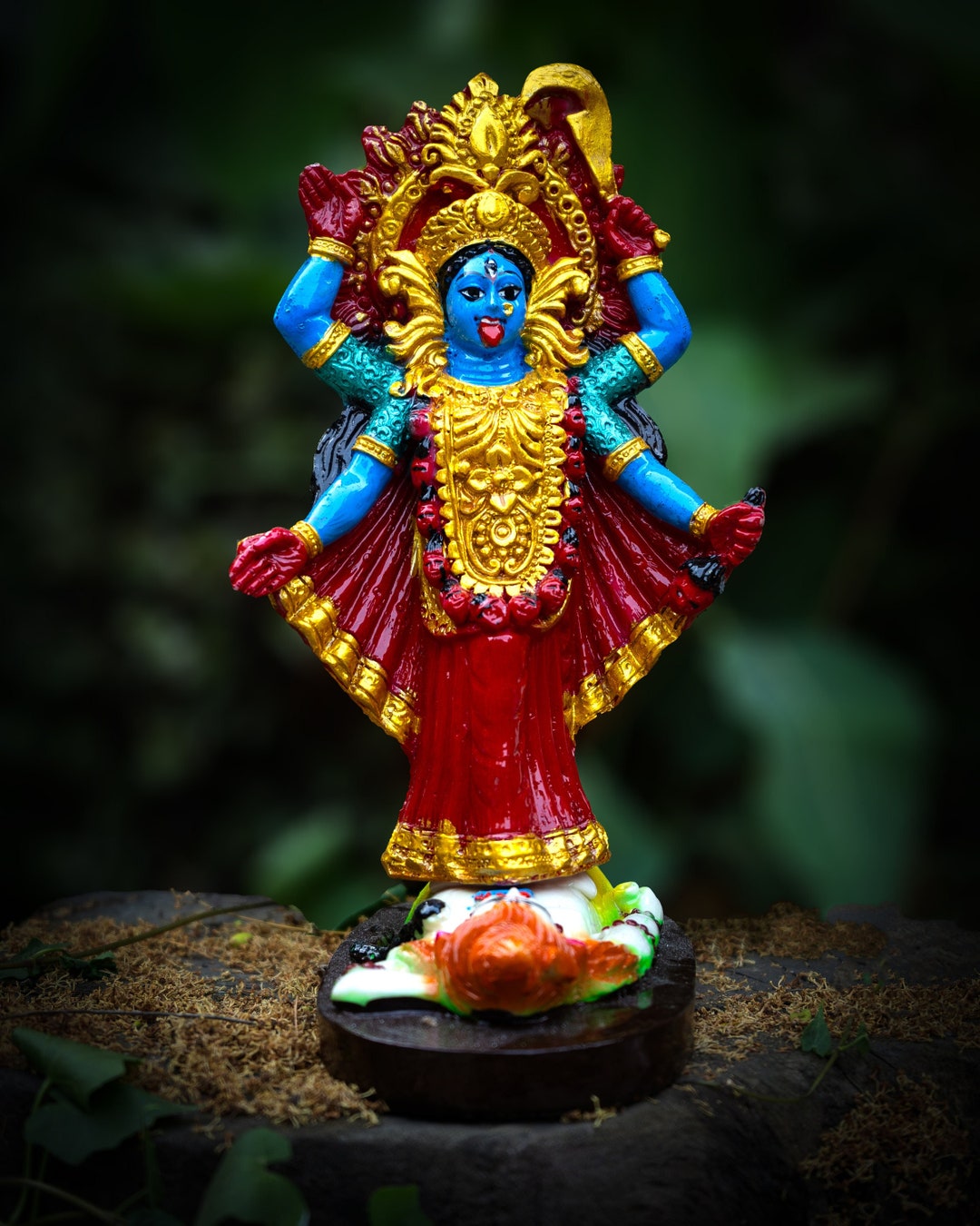 Marble Bengali Maa Shyama Kali Murti - Dakshineswar Dakshina Kali Thakur Statue - Hindu Goddess ...