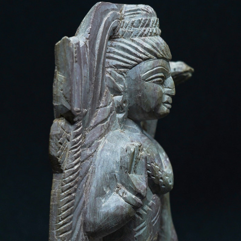 Monolithic Stone Meditating Shiva Statue Hand Sculpted Primitive Tribal ...