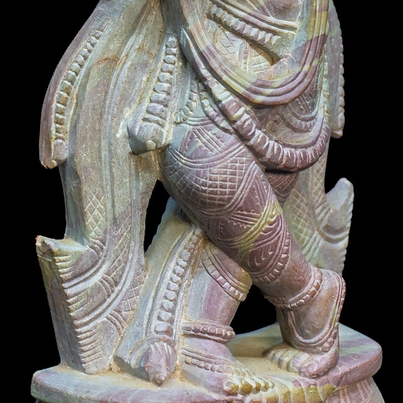 Monolithic Stone Hand Sculpted Krishna Statue Primitive Tribal Craft ...