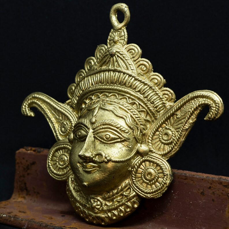Maa Durga Face Handmade Indian Brass Figurine Hindu Goddess Dokra ...