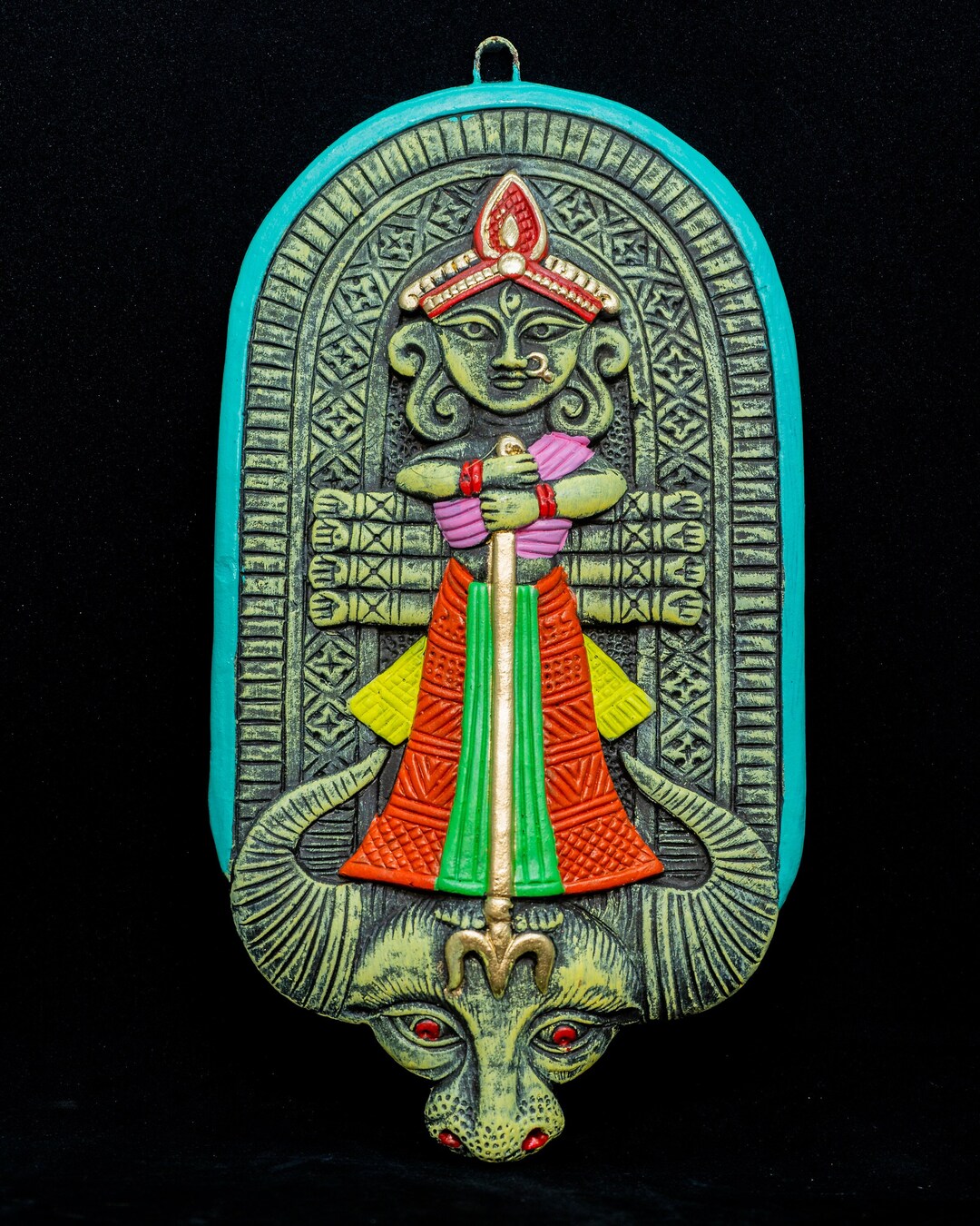 Hindu Wall Art Mahishasura Mardini Durga Maa Murti Terracotta Tile Wall ...