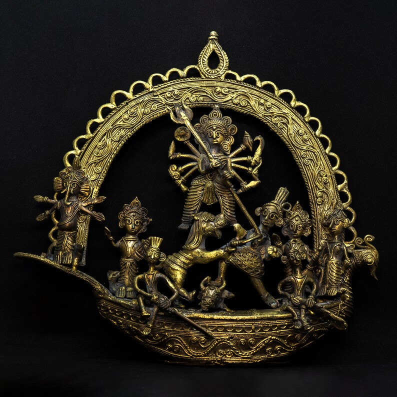 Dhokra Art of Goddess Durga Statue Indian Brass Figurine - Etsy
