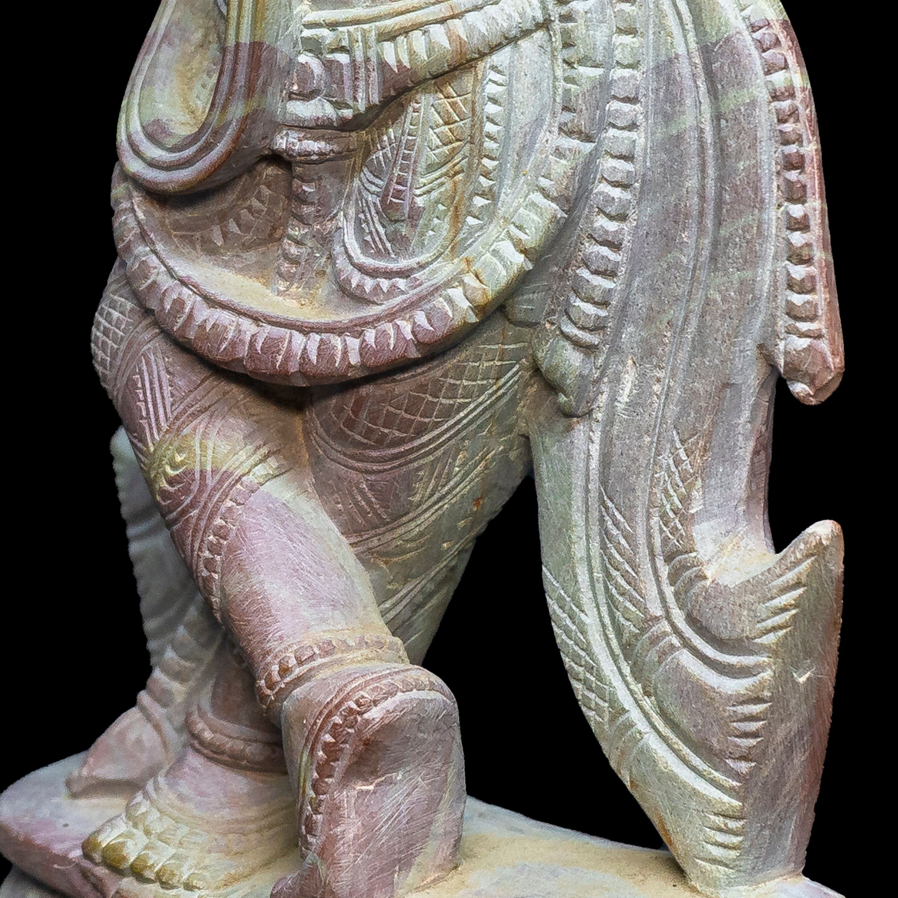Monolithic Stone Hand Sculpted Krishna Statue Primitive Tribal Craft ...