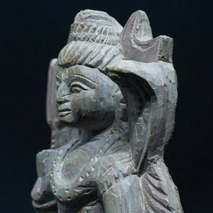 Monolithic Stone Meditating Shiva Statue - Hand Sculpted Primitive ...