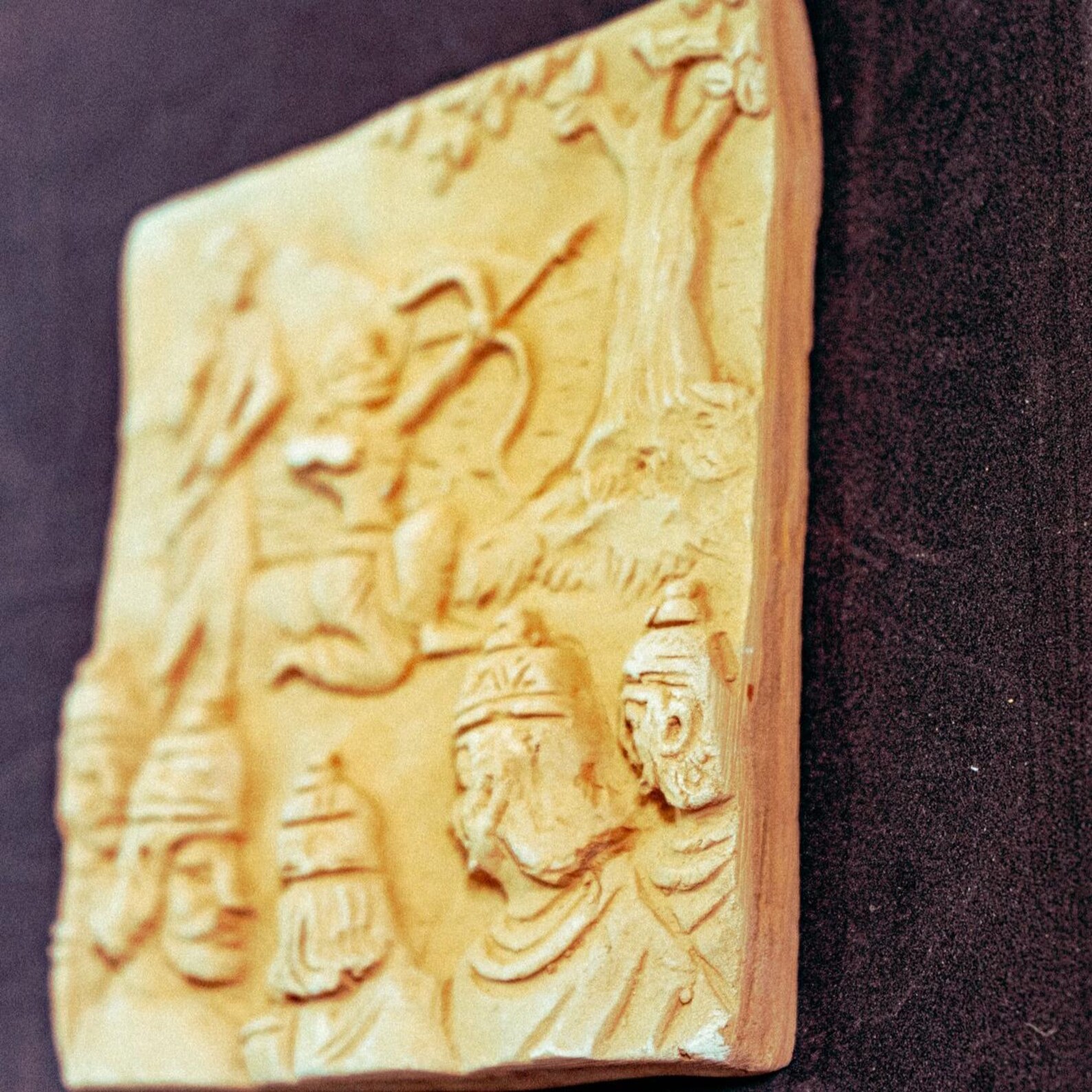 Handmade Terracotta Tiles Depicting Scenes of Mahabharat Set of 2 Hindu ...