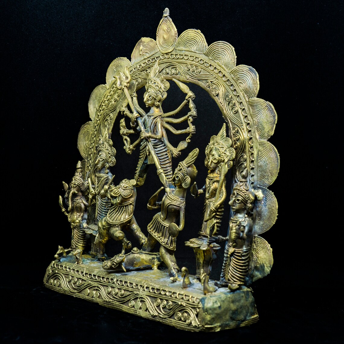 Dhokra Art of Goddess Durga Statue Indian Brass Figurine Primitive ...